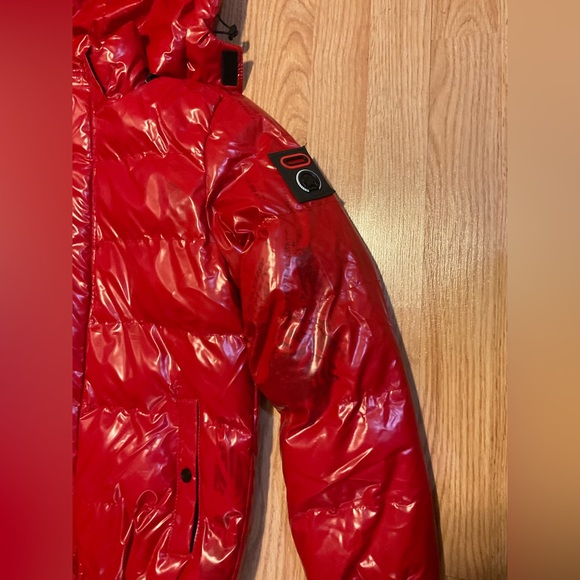online | Jackets & Coats | Shiny Red Puffer Jacket Size Large See ...